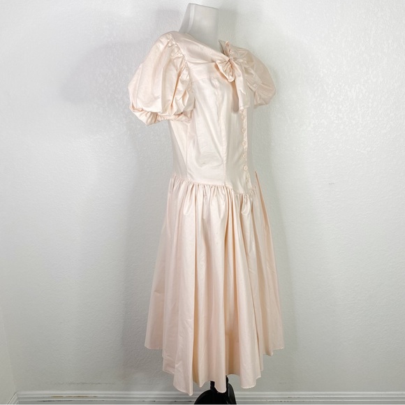 Vintage | Dresses | Vintage Arpeja Light Pink Victorian Style Pleated ...